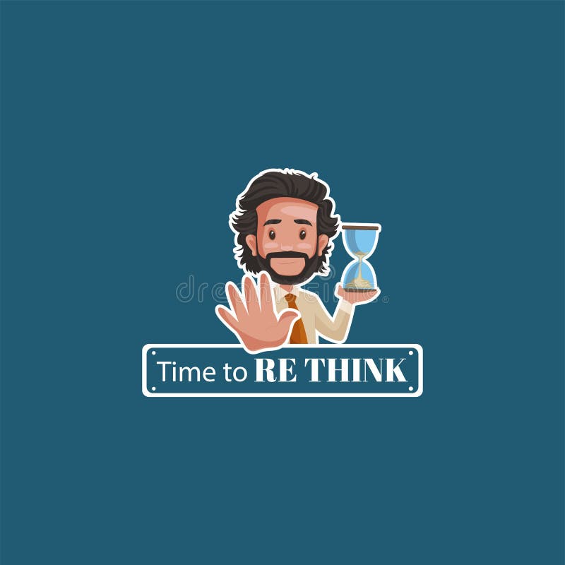 Time To Re Think Vector Mascot Logo Stock Vector - Illustration of logo ...