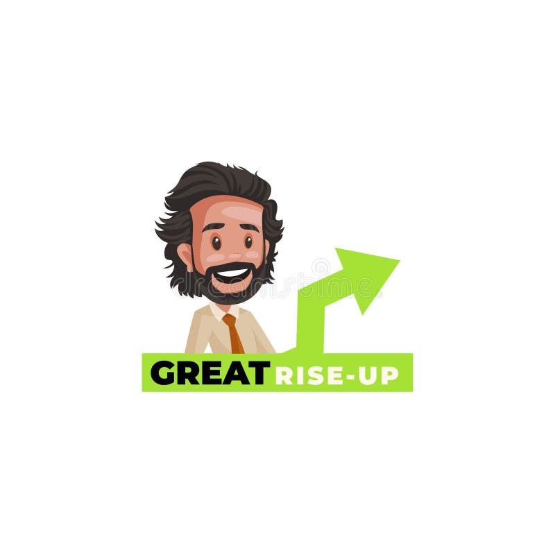 Great Rise Up Vector Mascot Logo Stock Vector - Illustration of design ...