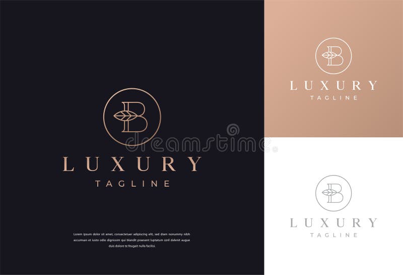 B Luxury Gold Logo Design Template Stock Vector - Illustration of label ...