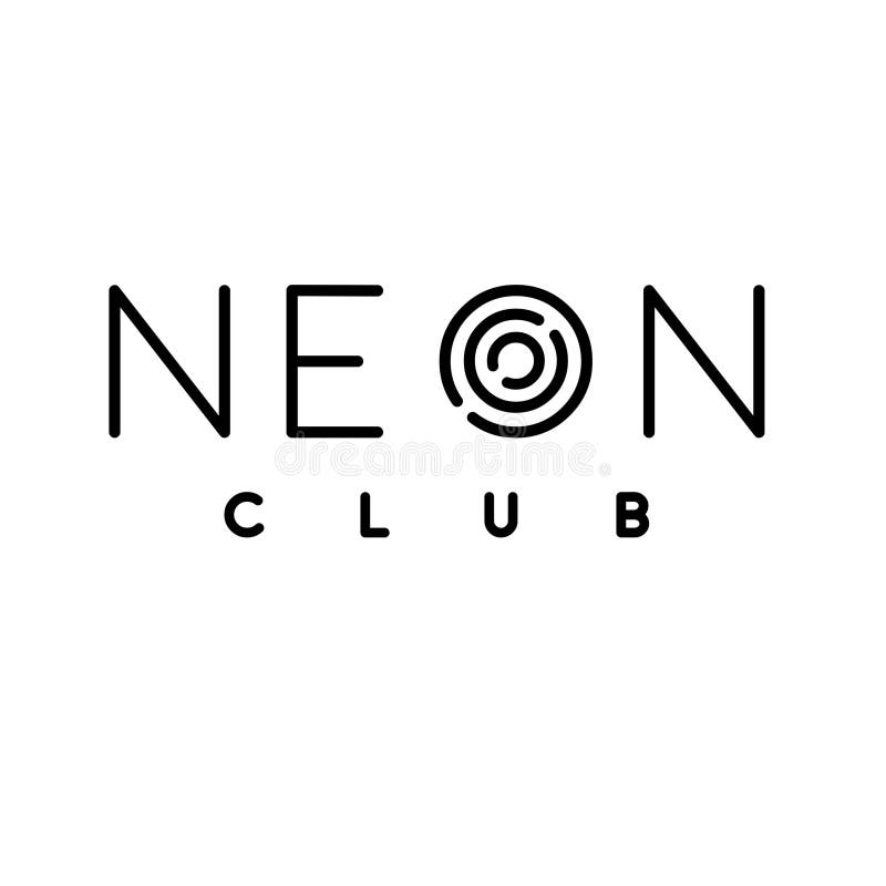 Nightclub Logo. Neon Club. Vector Graphics. Black and White Image Stock ...