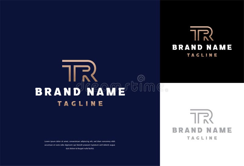Modern TR Logo Template – Bold Initials with Editable Brand Name and ...