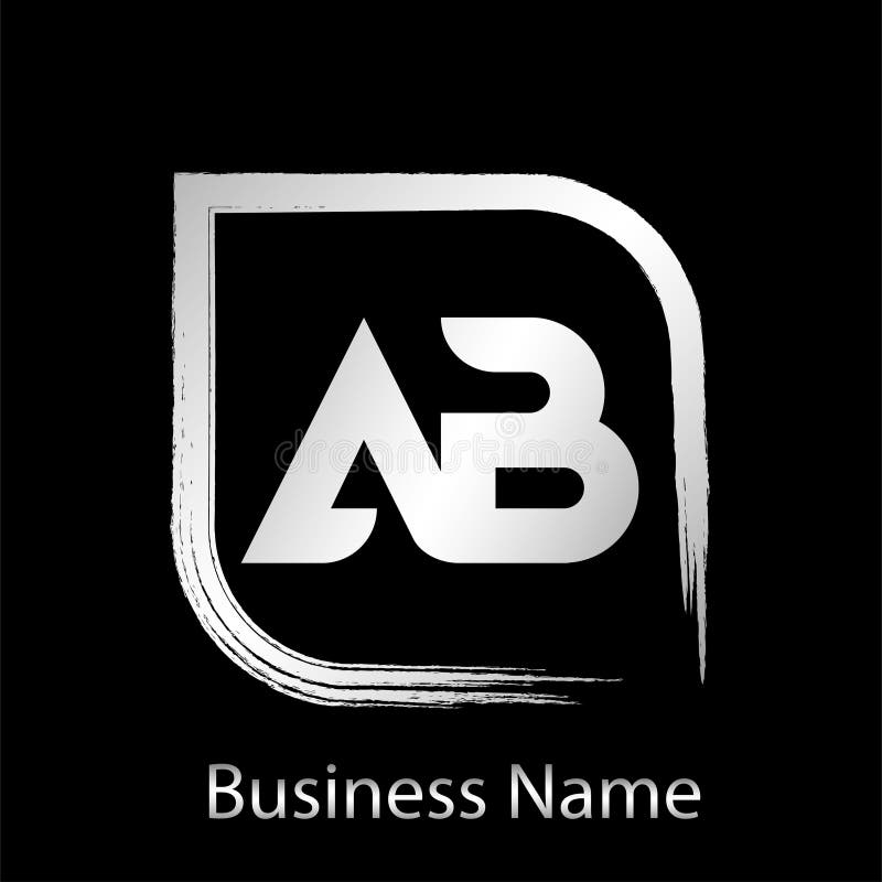 Logo AB Business Letter Logo Design with Simple Style Stock Vector ...