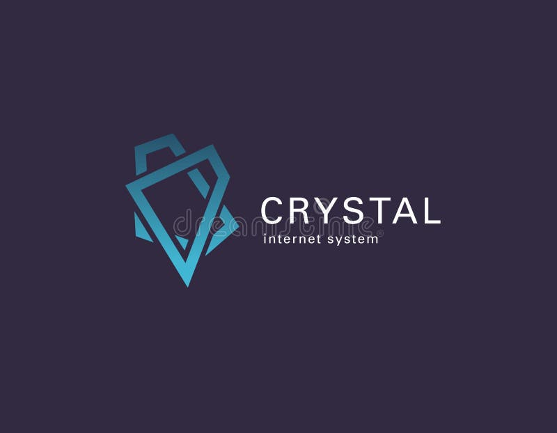 Logotype Abstract Geometric Blue Crystal Stock Vector - Illustration of ...