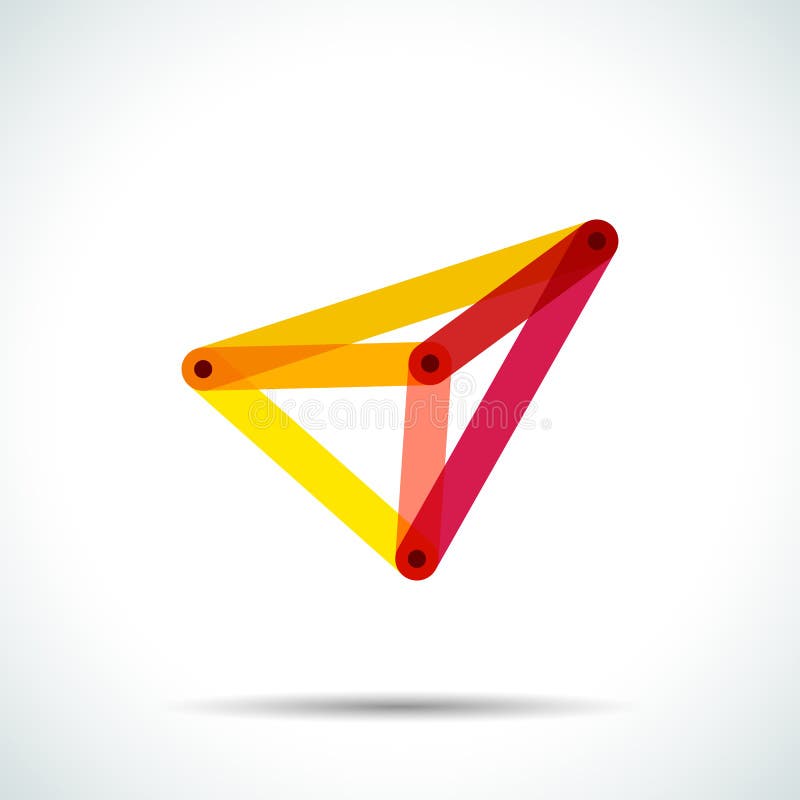 Logo Abstrait De Pyramide Avec Intersecter Les Lignes Transparentes ...