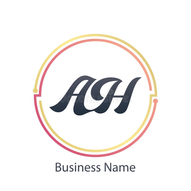 Logo AH Business Letter Logo Design with Simple Style Stock Vector ...