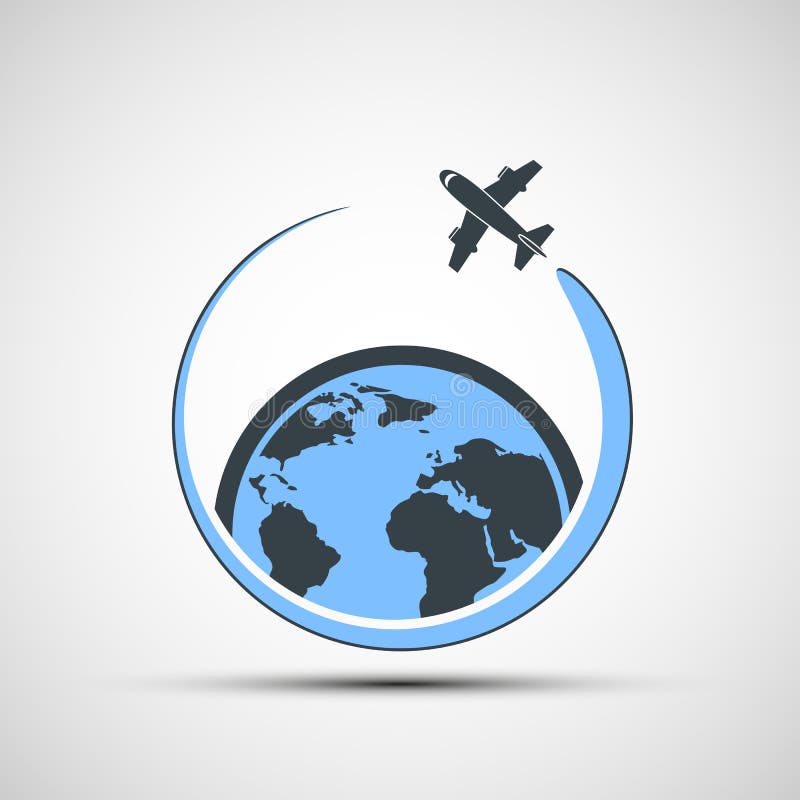 Airplane World Logo 1,600+ Logo Airplane Fly Around The Earth Stock