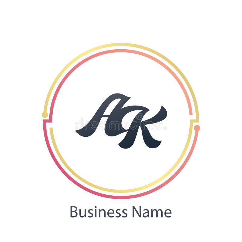 Logo AK Business Letter Logo Design with Simple Style Stock Vector ...