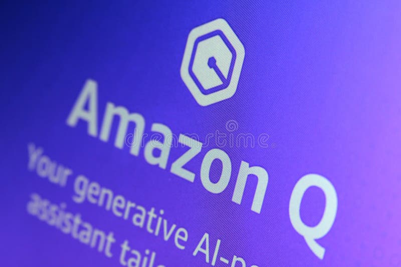 Amazon Q AI chatbot editorial image. Image of device - 298920620