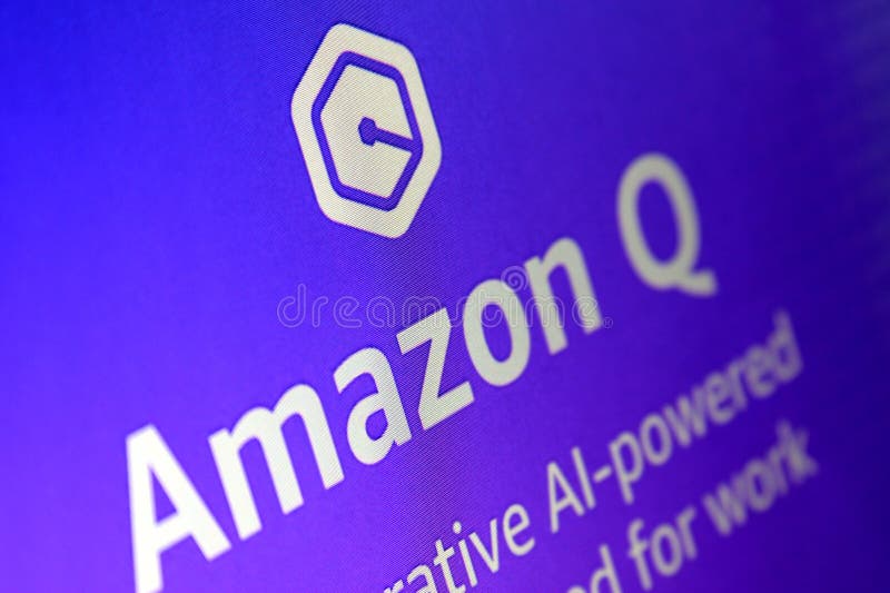 Amazon Q AI chatbot editorial stock photo. Image of phone - 298921238