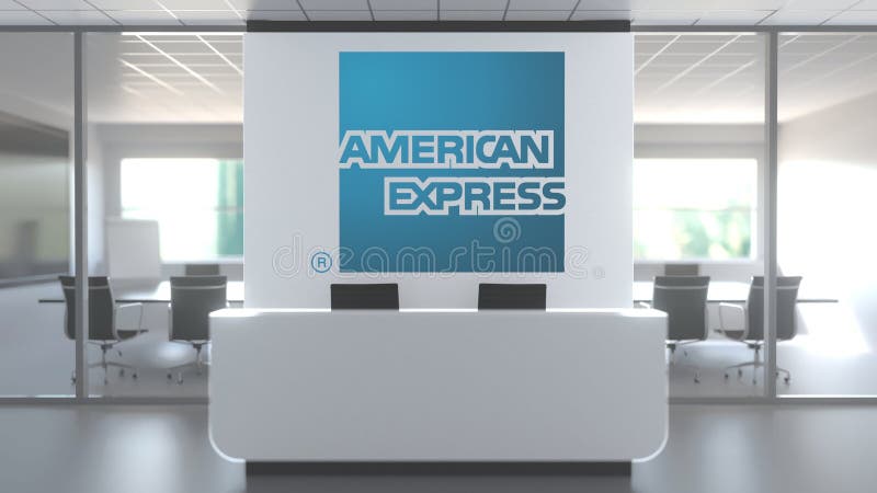 Logo of AMERICAN EXPRESS on a Wall in the Modern Office, Editorial ...
