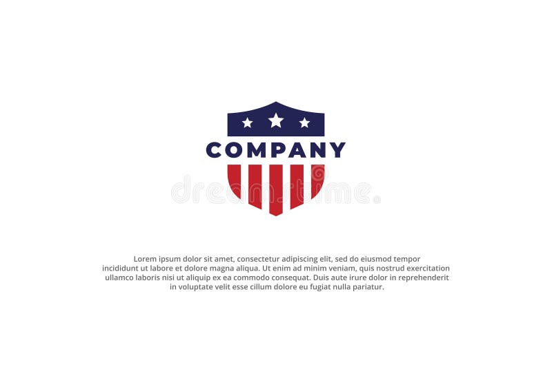 Logo American Flag Shield Emblem Stock Illustration - Illustration of ...
