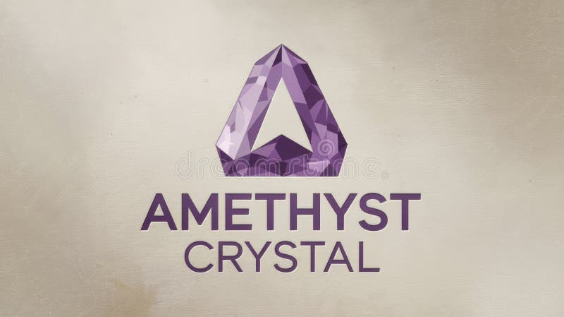 Logo with Amethyst Gem Stone and the Printed Text Amethyst Crystal on ...