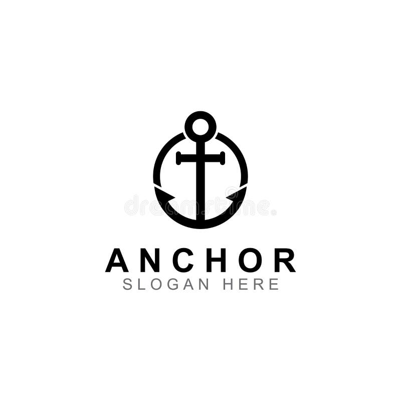 Logo and Anchor Symbol Design Vector Illustration Template Stock Vector ...
