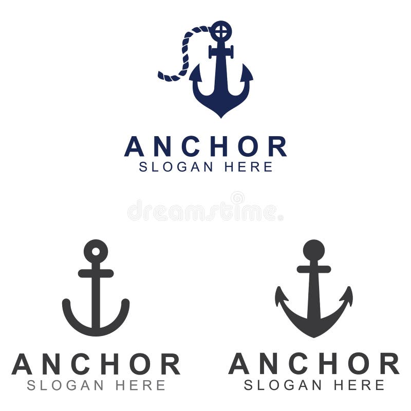 Logo and Anchor Symbol Design Vector Illustration Template Stock Vector ...
