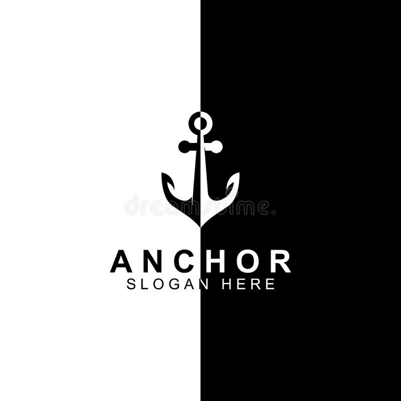 Logo and Anchor Symbol Design Vector Illustration Template Stock Vector ...