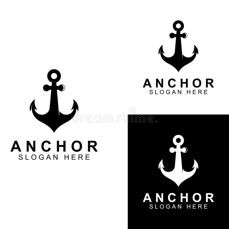 Logo and Anchor Symbol Design Vector Illustration Template Stock Vector ...