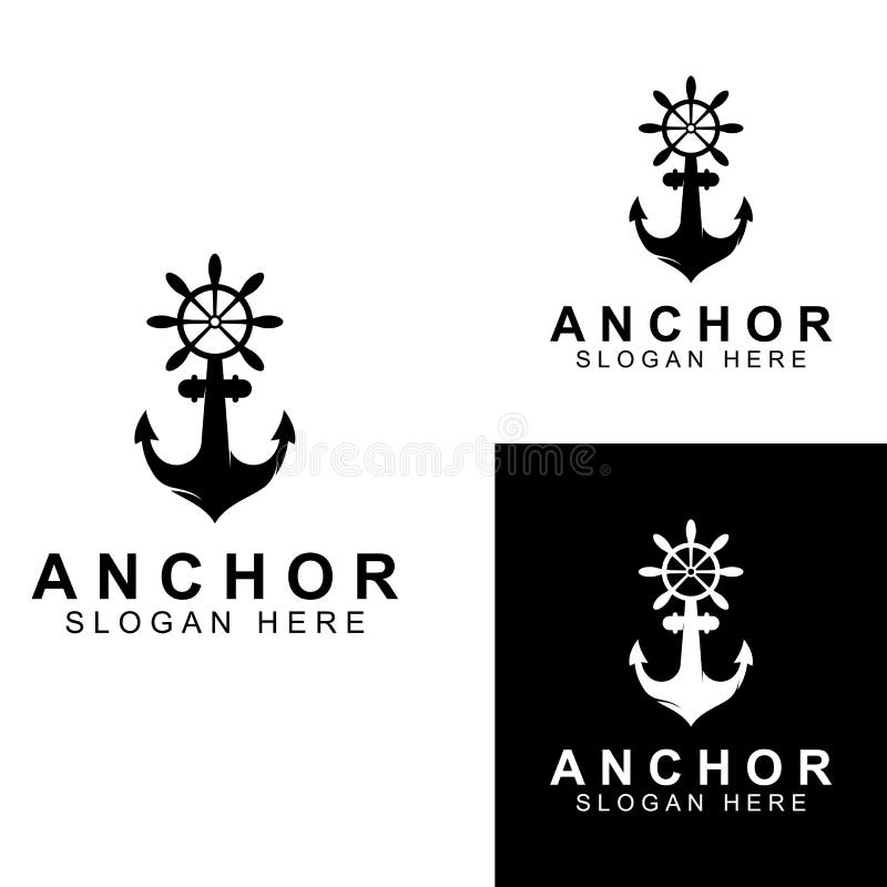 Logo and Anchor Symbol Design Vector Illustration Template Stock Vector ...