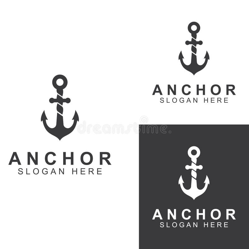 Logo and Anchor Symbol Design Vector Illustration Template Stock Vector ...