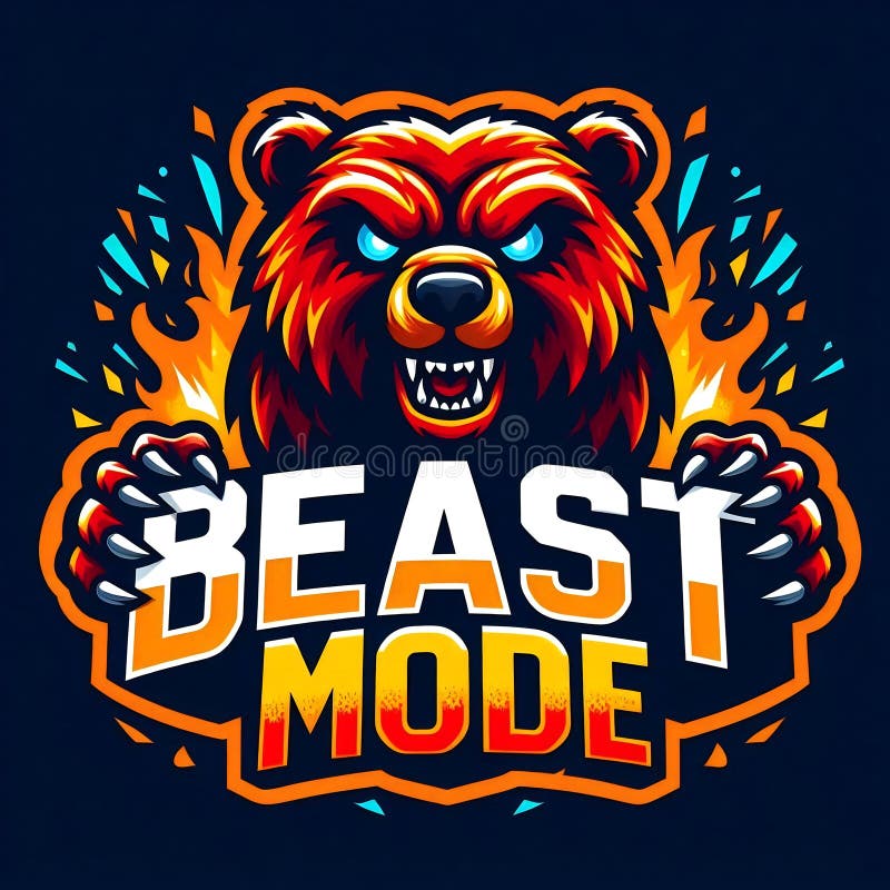 The Logo of an Angry Looking Bear with the Words Beast Mode Stock ...