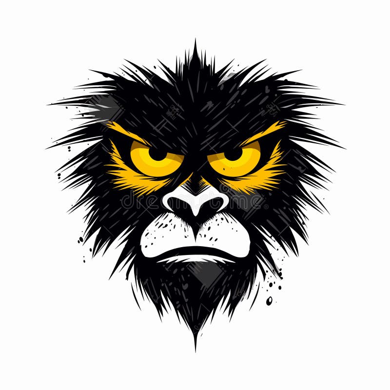 A Logo of a Angry Monkey S Head, Monkey Ape Head Character Design ...