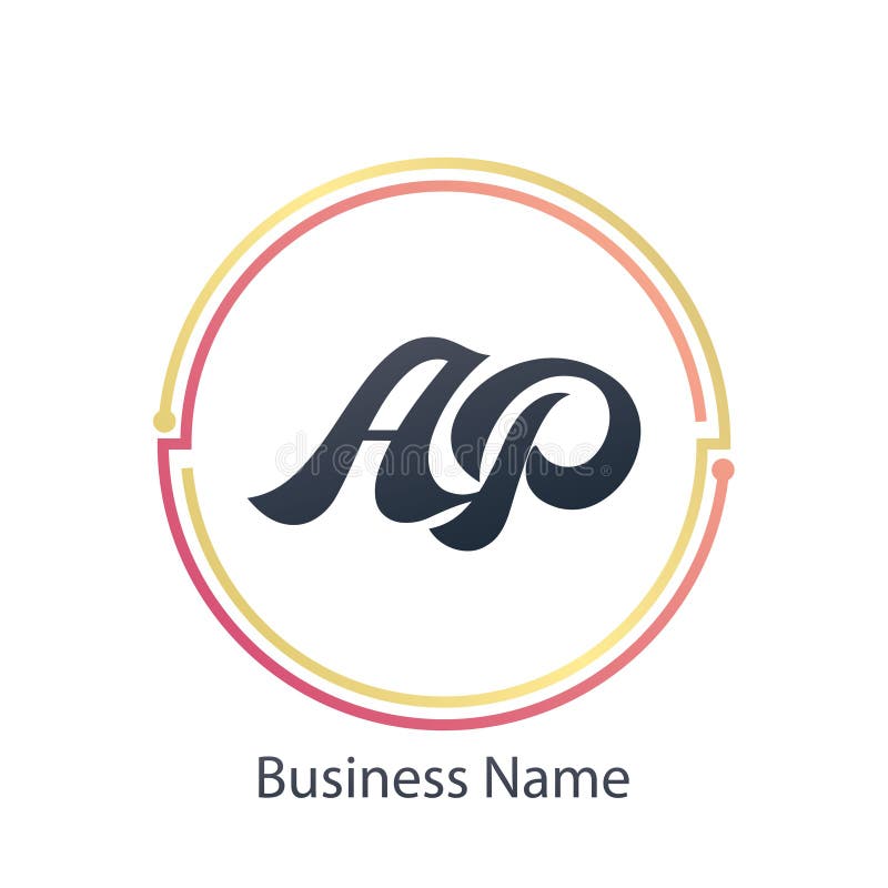 Logo AP Business Letter Logo Design with Simple Style Stock Vector ...