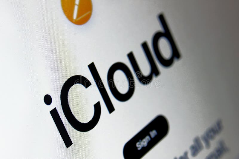 Apple iCloud logo editorial photo. Image of apple, data - 301289946