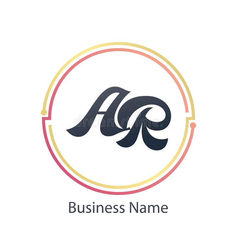Logo AR Business Letter Logo Design with Simple Style Stock Vector ...
