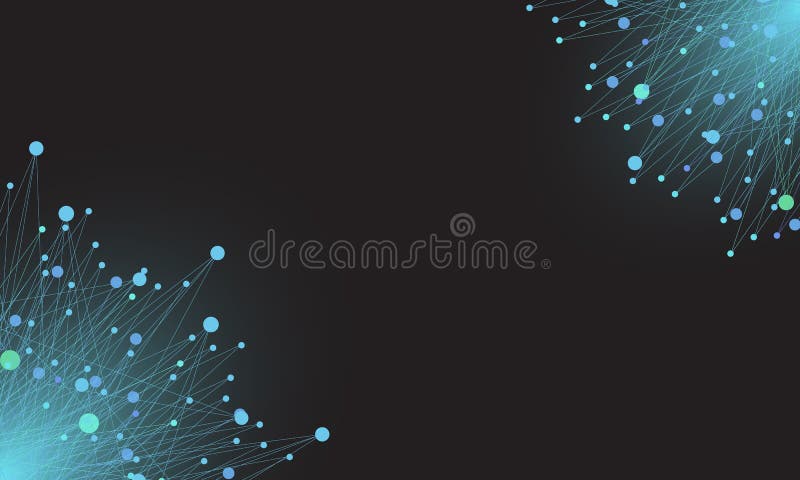 Artificial Intelligence on a White Background Blue Lines and Dots Stock ...