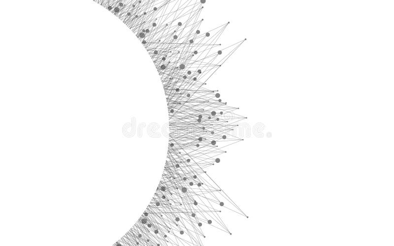 Artificial Intelligence on a White Background Blue Lines and Dots Stock ...