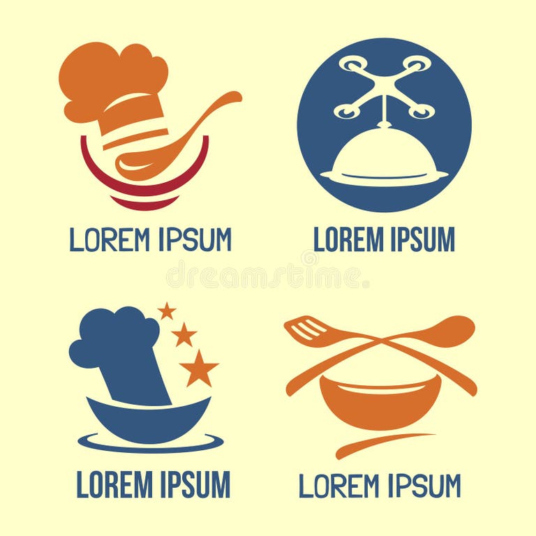 Set of Modern Catering Service Badges Insignia Stock Vector ...