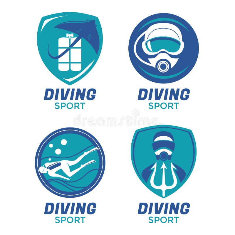 Set of Collection Diving Emblem Idea Design Template for Tournament and ...
