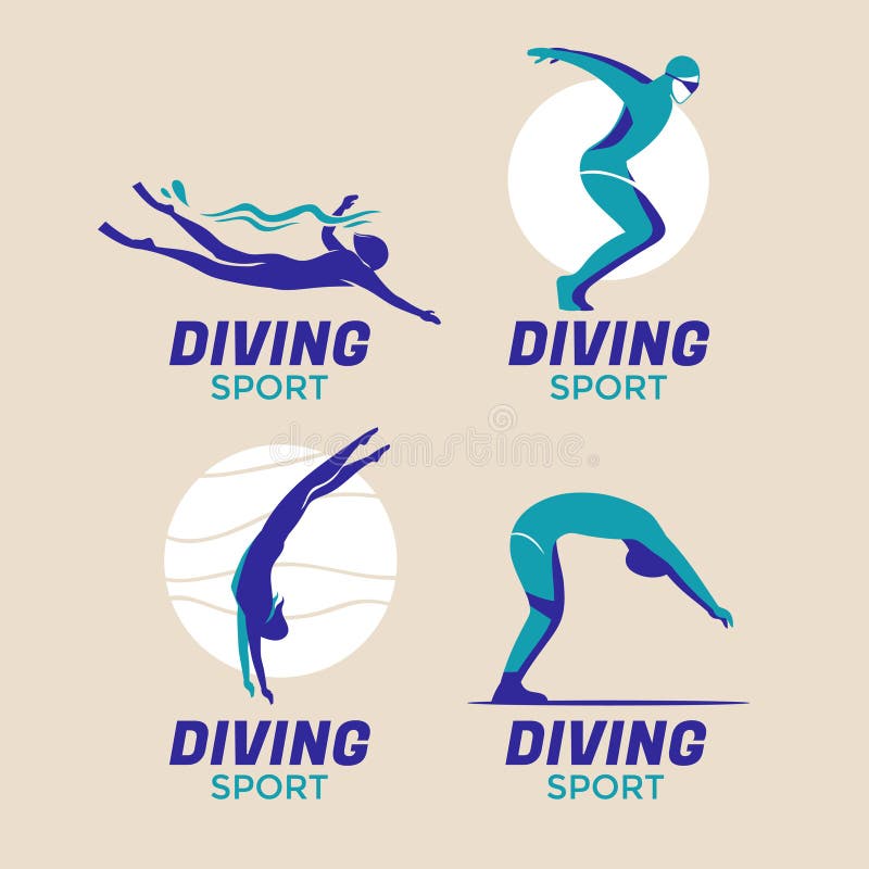 Set of Collection Diving Emblem Idea Design Template for Tournament and ...