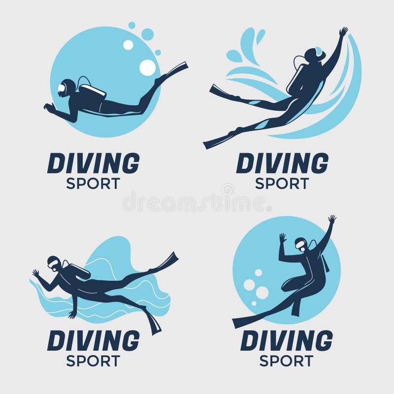 Set of Collection Diving Emblem Idea Design Template for Tournament and ...