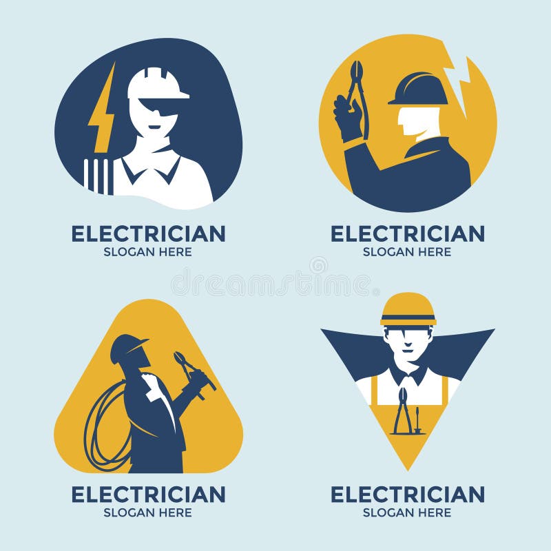 Set of Electrician or Repairman Service Badge Stock Vector ...