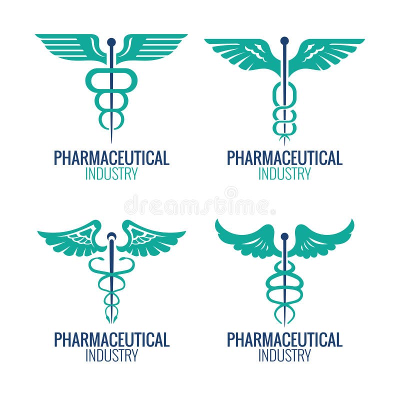 Set of Emblem Medical and Pharmaceutical Industry Stock Vector ...