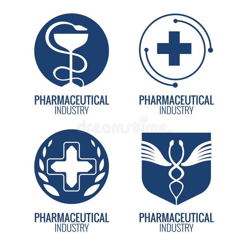 Set of Emblem Medical and Pharmaceutical Industry Stock Vector ...