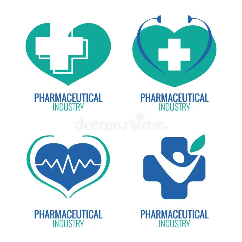 Set of Emblem Medical and Pharmaceutical Industry Stock Vector ...