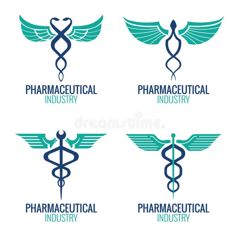 Set of Emblem Medical and Pharmaceutical Industry Stock Vector ...