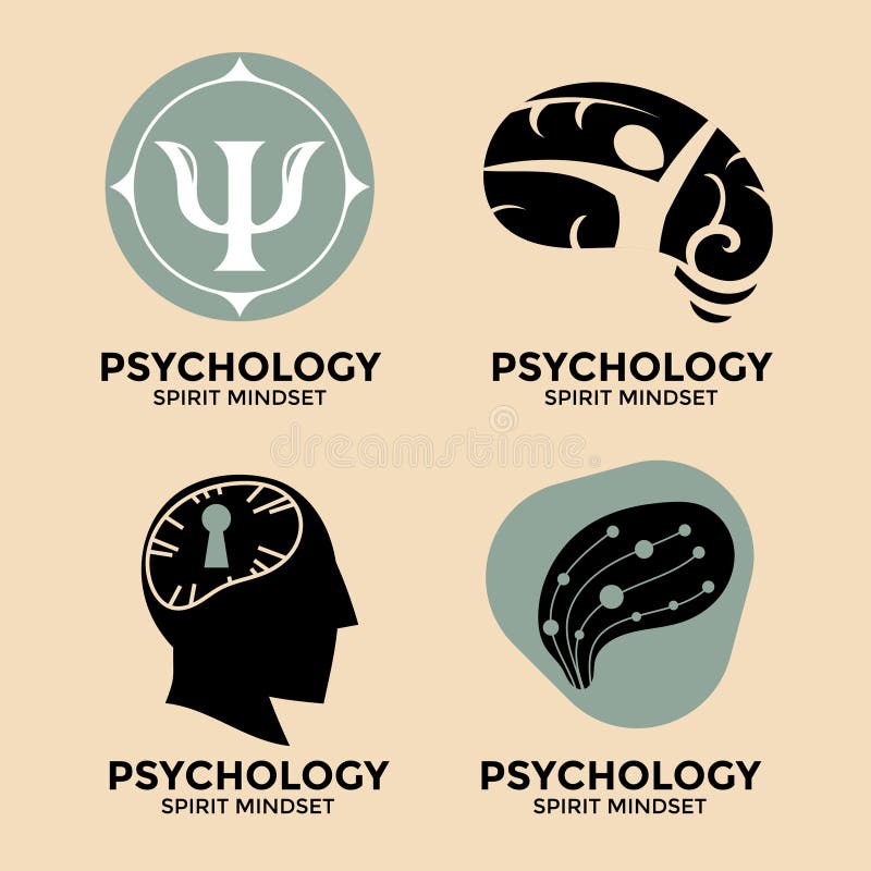 Set of Collection Psychology and Therapy Emblem Idea Design Stock ...