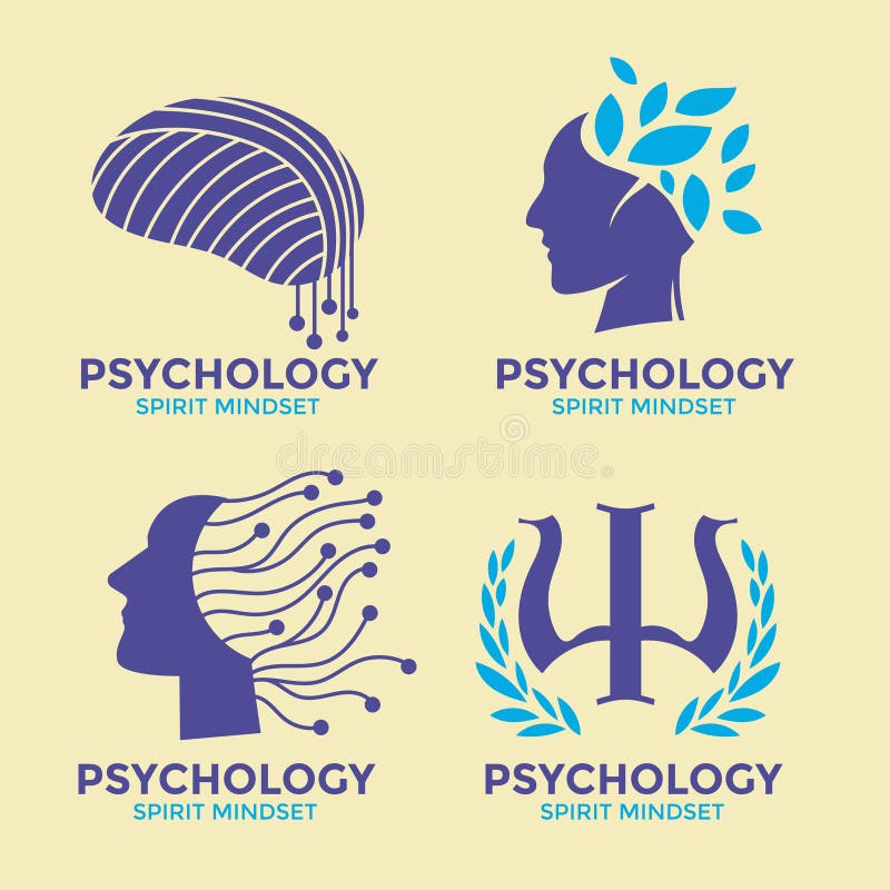 Set of Collection Psychology and Therapy Emblem Idea Design Stock ...
