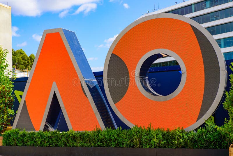 Logo of Australian Open 2020 at Melbourne Park, Melbourne Editorial ...