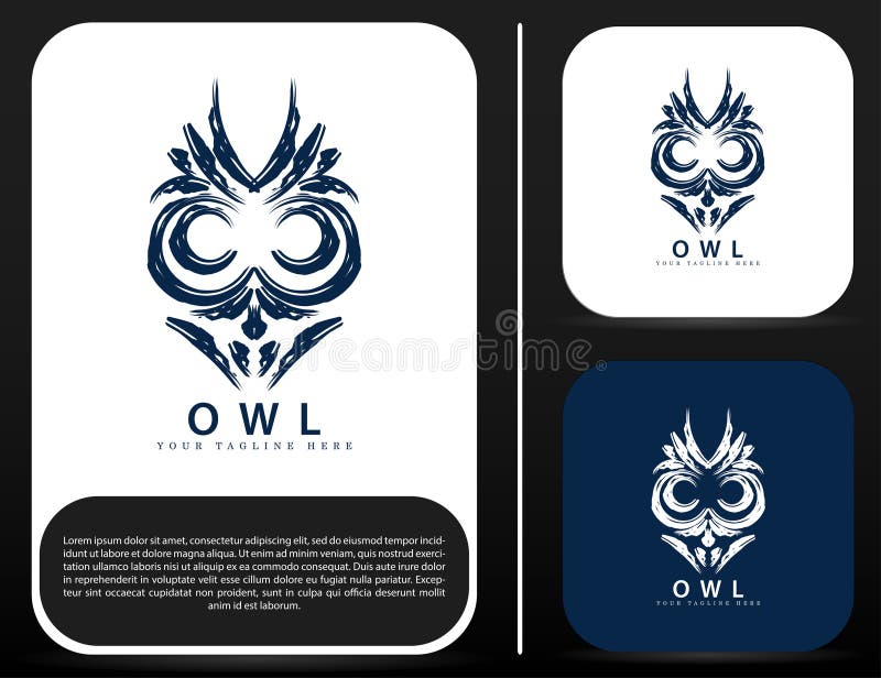 Owl Face Logo Creative Modern Design Stock Vector - Illustration of ...