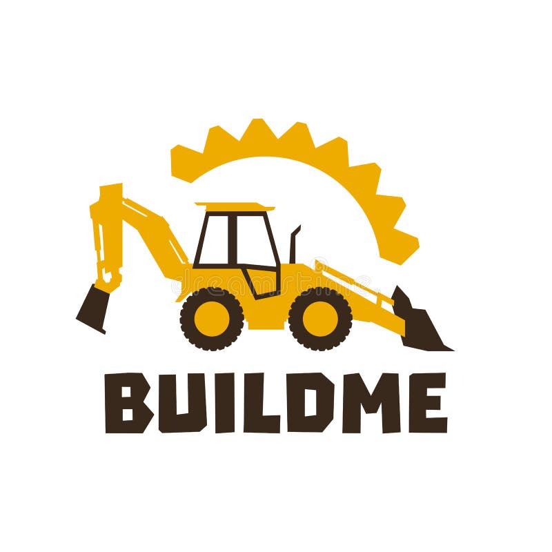 Yellow Backhoe Loader on a White Background. Construction Machinery ... Yellow Backhoe Loader on a White Background. Construction Machinery ...