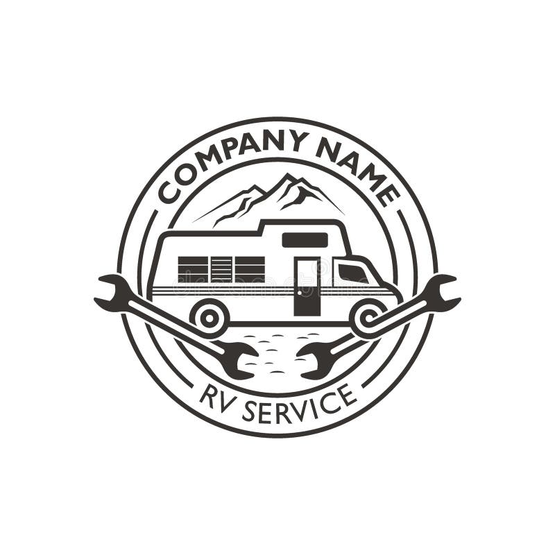 Logo Badge Style for Rv Auto Repair Stock Illustration - Illustration ...