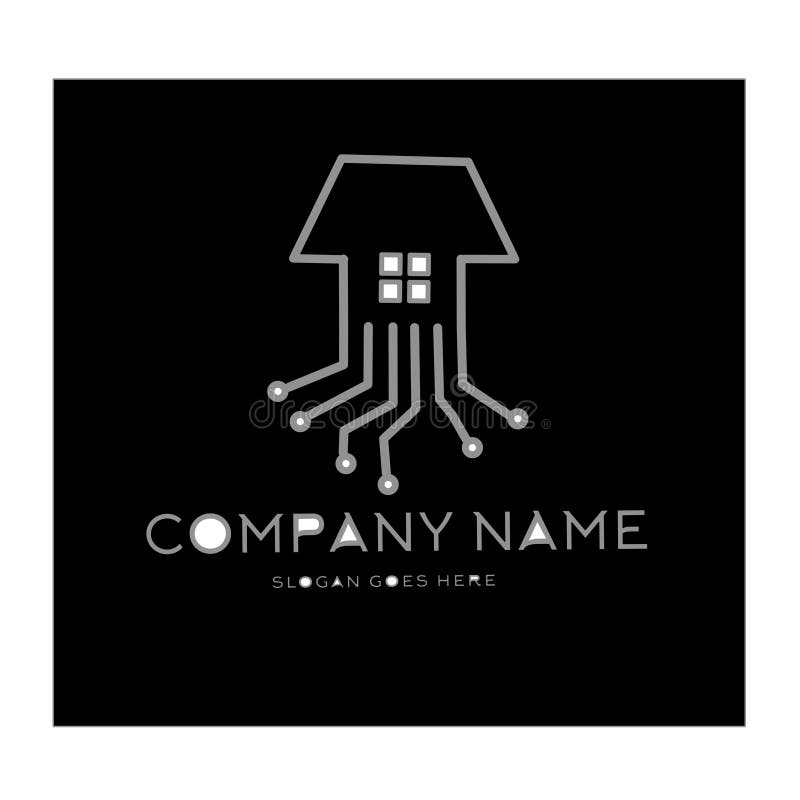 This Logo Based on the Home Icon with Network Connecting. Stock ...
