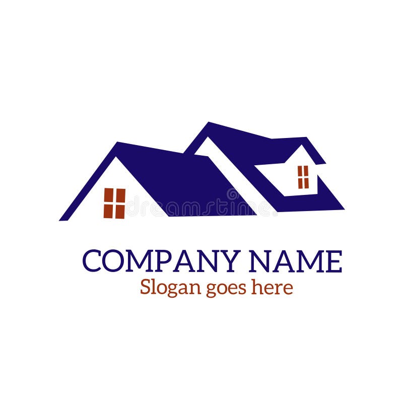 This Logo Based on the Home with Red Windows. Stock Illustration ...