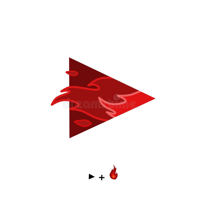 This Logo Based on the Play Button and Fire. Stock Illustration ...