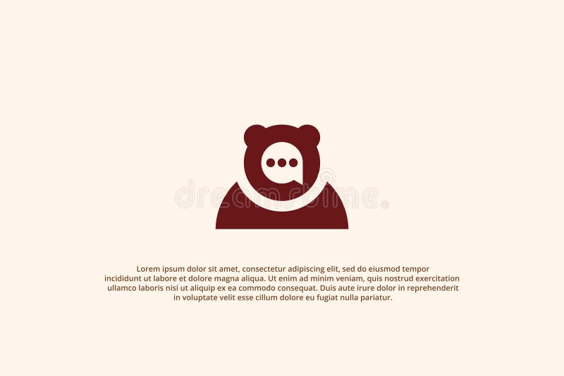 Logo bear and chat bubble stock illustration. Illustration of isolated - 292568728