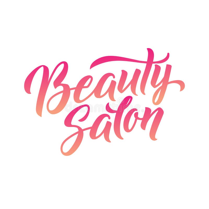 Logo Beauty Salon Lettering. Custom Handmade Calligraphy, Vector Stock ...