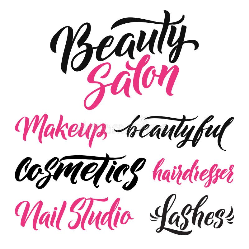 Logo Beauty Salon Lettering. Custom Handmade Calligraphy, Vector Stock ...